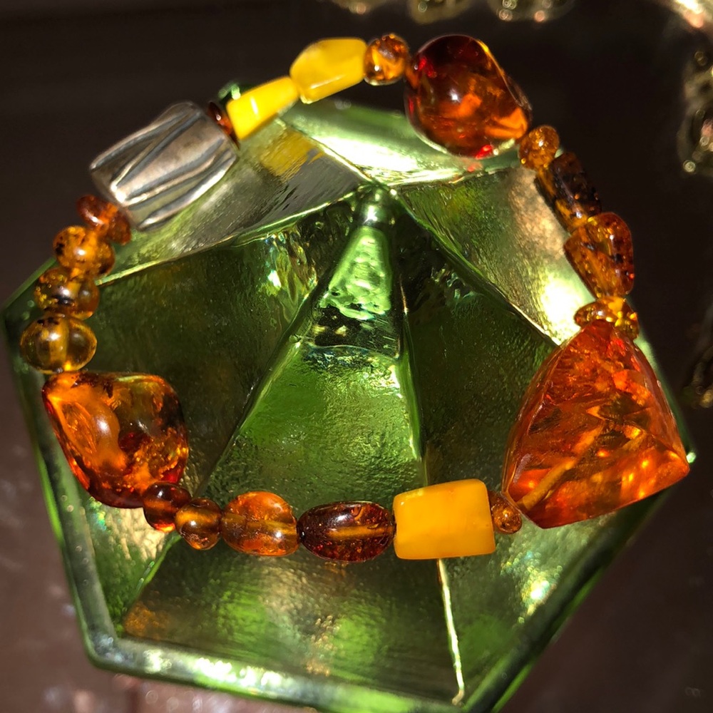 Amber In Different Types ,Colors & Shapes Bracelet - Gem
